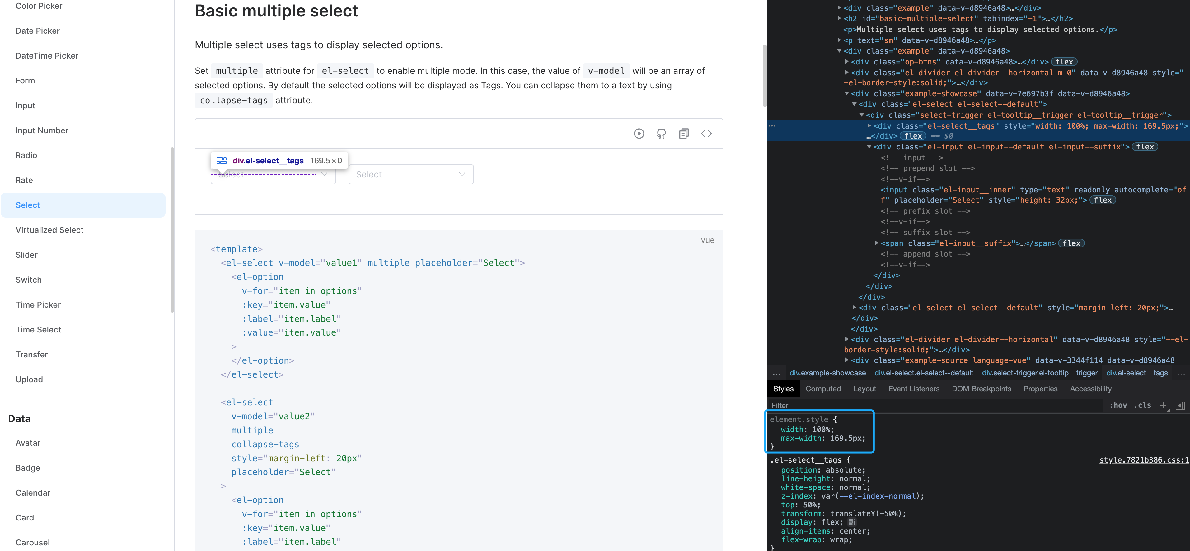 [Feature Request] I wonder why select v2 could not have a default width · Issue #5874 · element ...