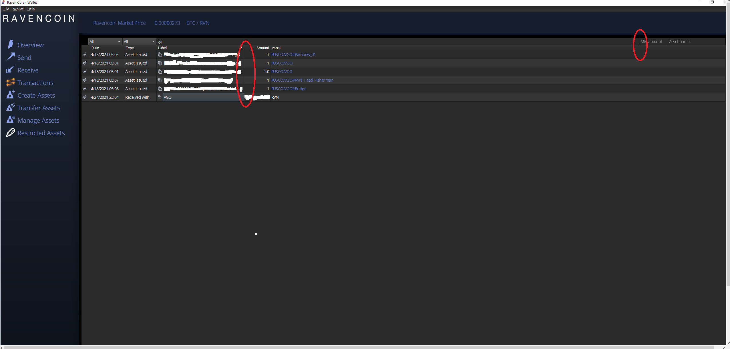 GUI: Transactions view, width of columns and filtering. · Issue #905 · RavenProject/Ravencoin ...