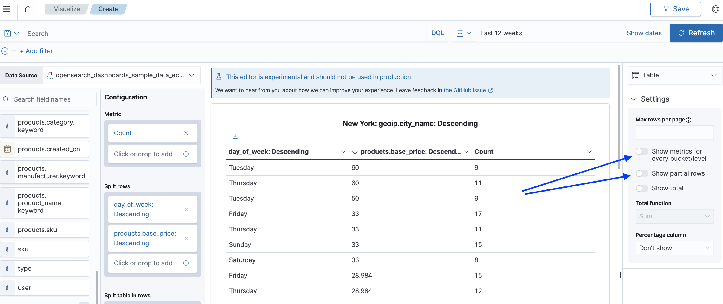 [Table Visualization] Add more tooltips for options · Issue #2741 · opensearch-project ...