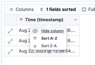 [Data Explorer][Discover 2.0] Look into disabling "hide column" on the column that determines ...