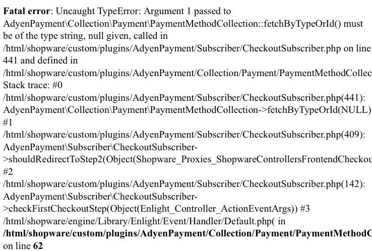 Error when Adyen payment is default payment · Issue #164 · Adyen/adyen-shopware5 · GitHub