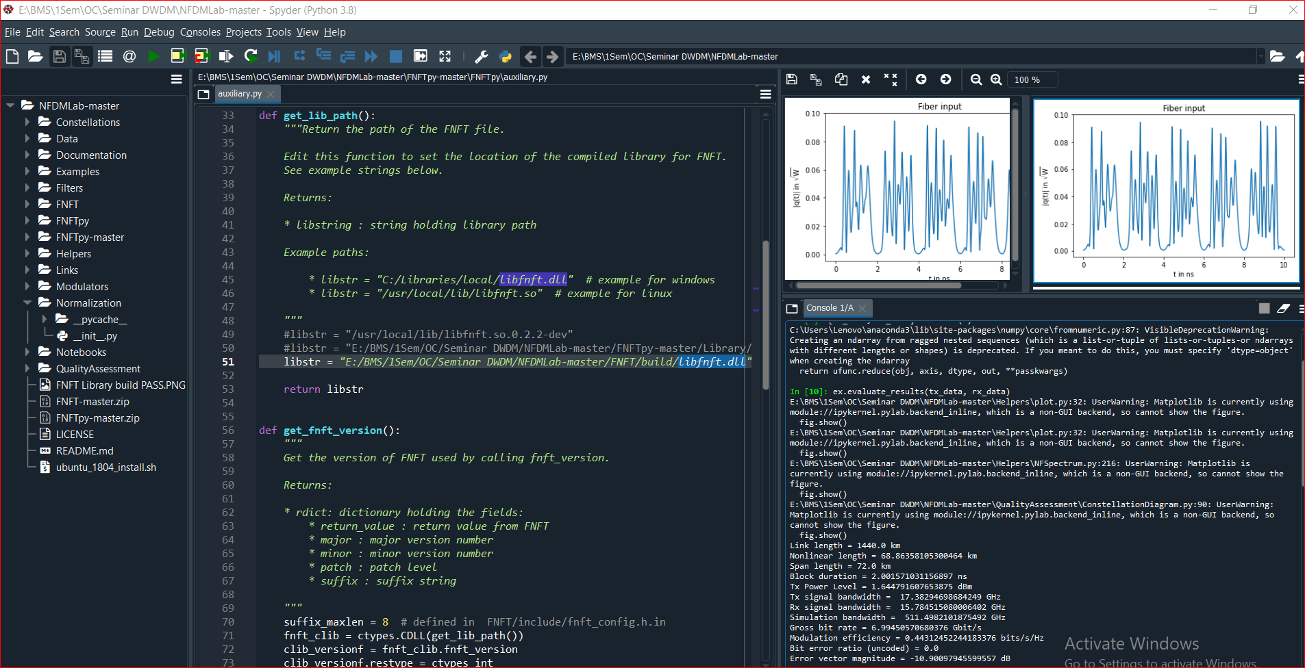 Failed attempts in performing simulations using NFDMLab in Windows7 environment · Issue #2 ...
