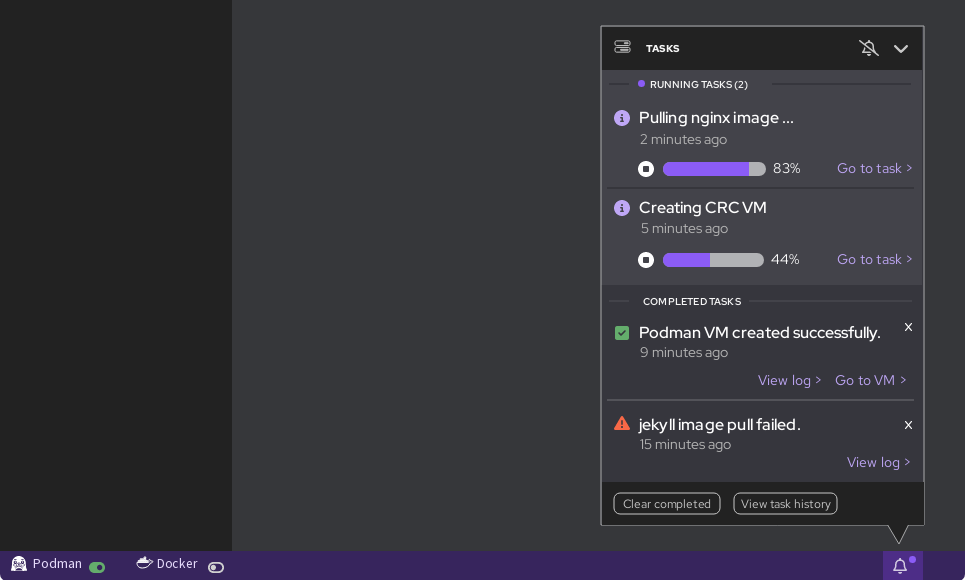 UI Component: Task Manager Task Bar · Issue #1254 · podman-desktop/podman-desktop · GitHub