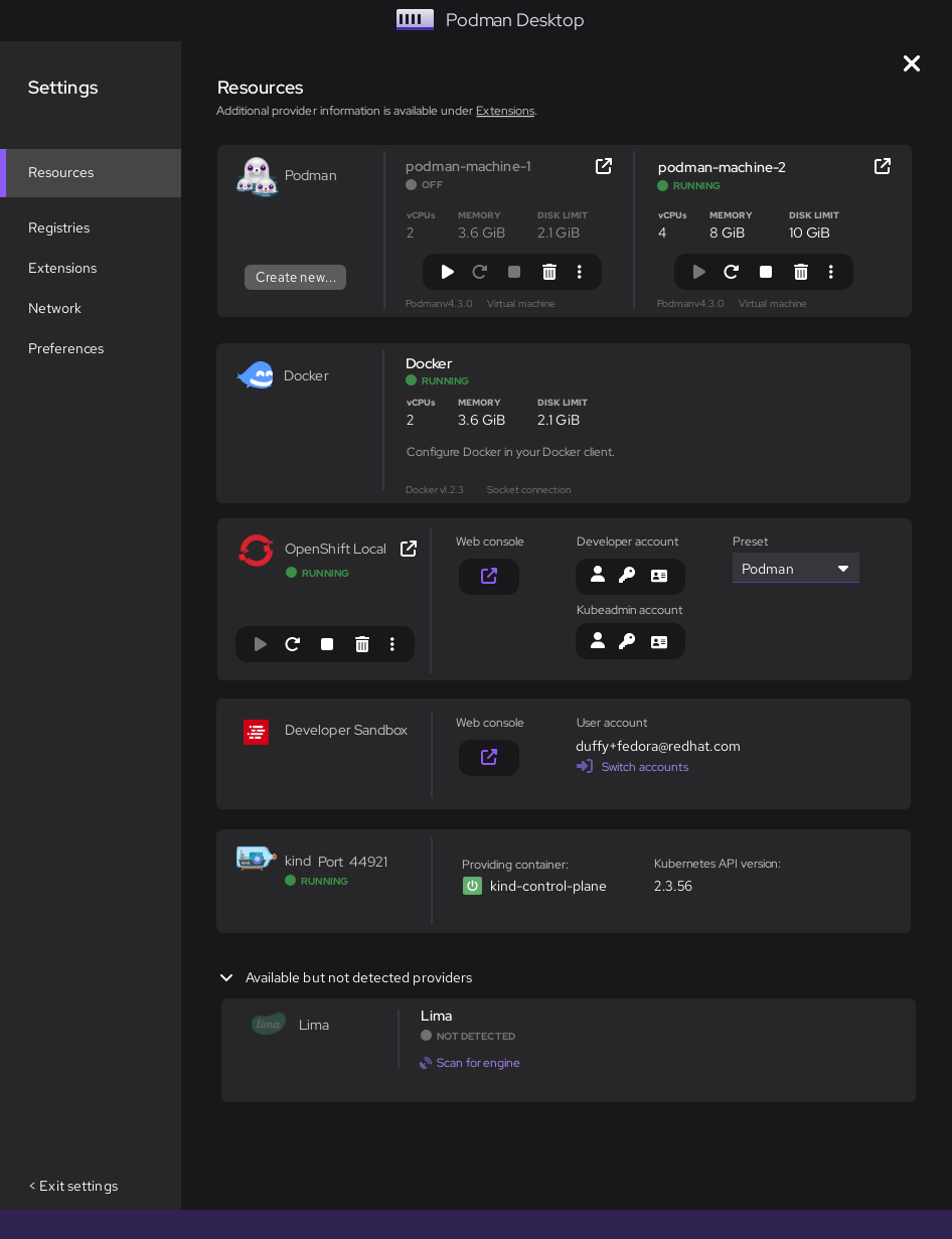 Design: Preferences Container Engine · Issue #1338 · podman-desktop/podman-desktop · GitHub
