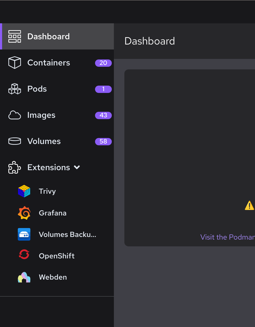 Remove badge/numbers from the nav in the UI · Issue #1648 · podman-desktop/podman-desktop · GitHub