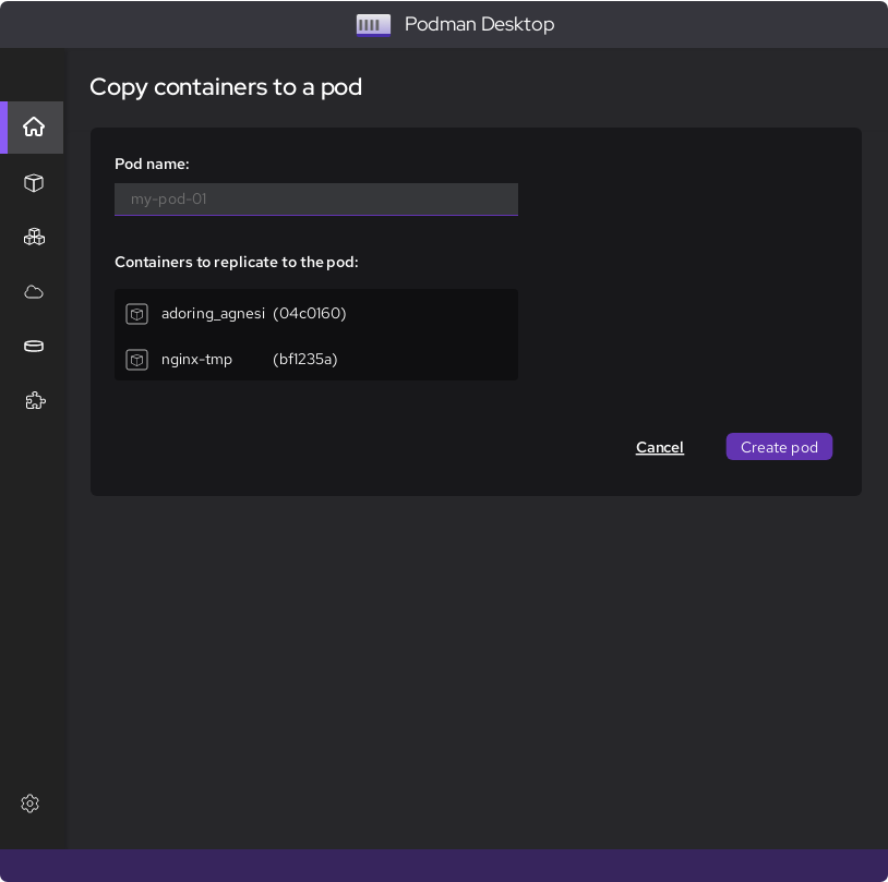 Design: updated design for podify form · Issue #2183 · podman-desktop/podman-desktop · GitHub
