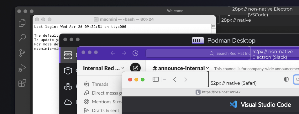 Design: Custom titlebar design refinement · Issue #1802 · podman-desktop/podman-desktop · GitHub