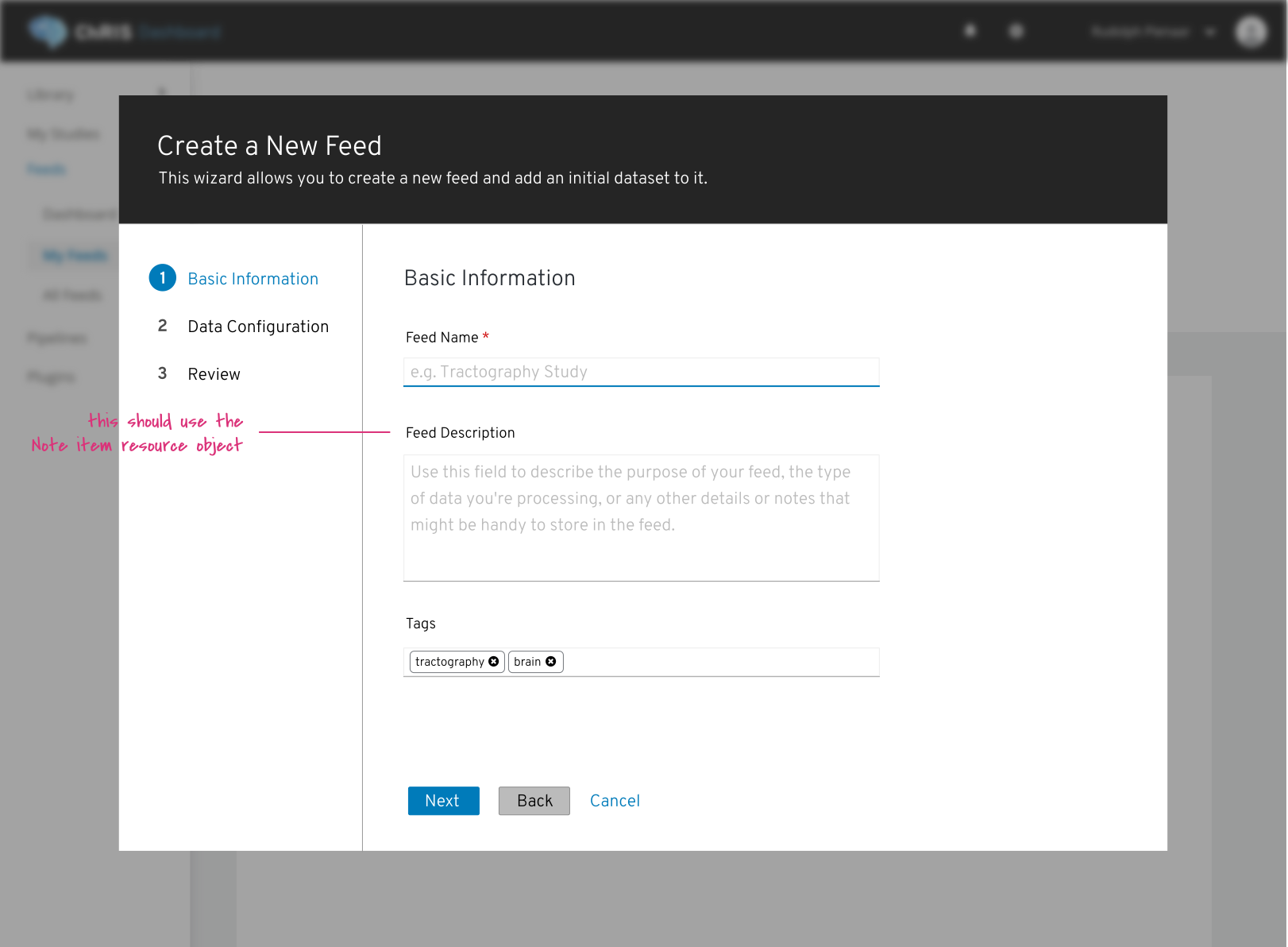 (CHRIS UI - P1 - DESIGN) Ability to create a new feed · Issue #32 · FNNDSC/ChRIS_ui · GitHub