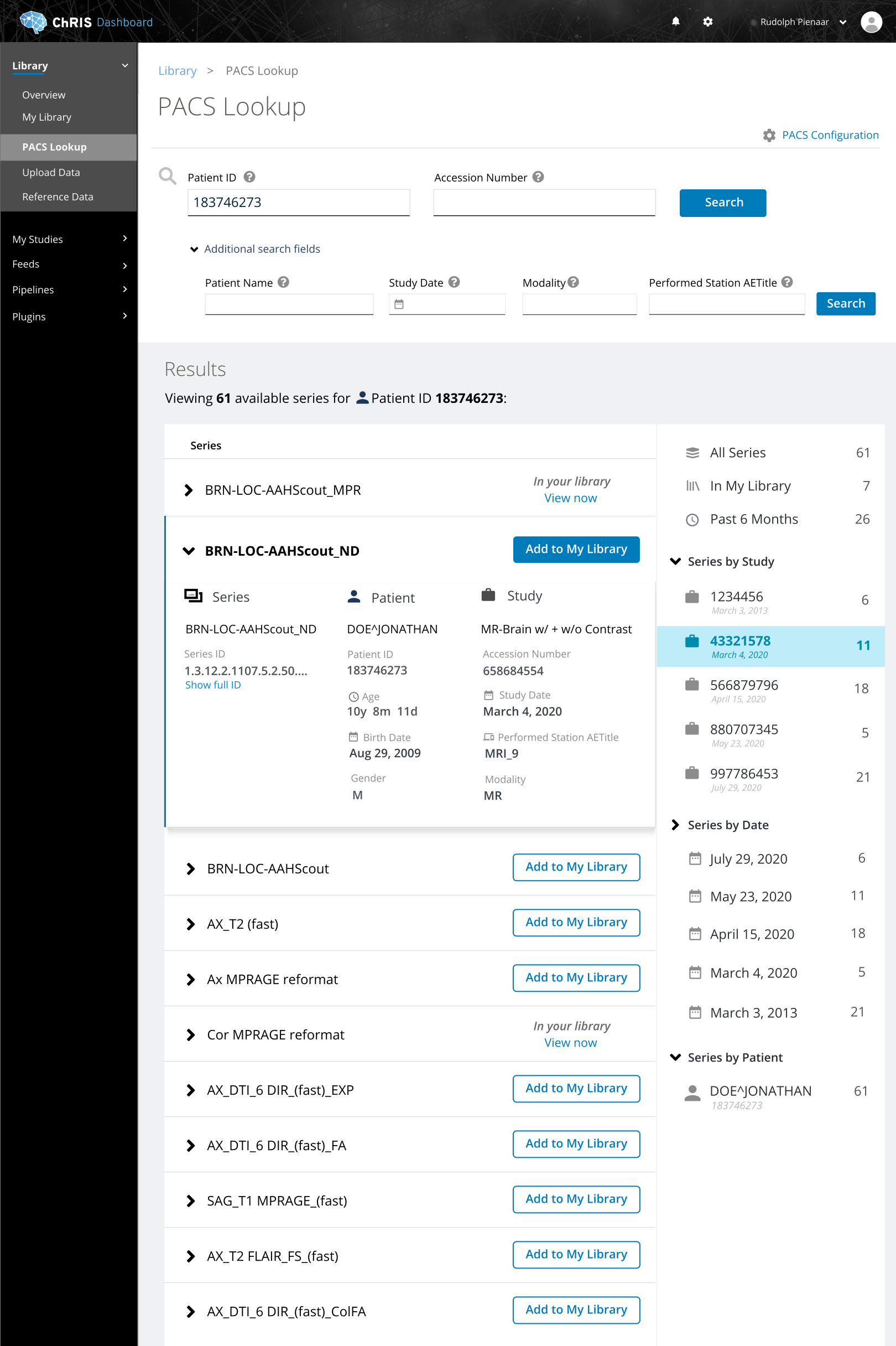 ChRIS UI: We need a JS front end for PACS search · Issue #101 · FNNDSC/ChRIS_ui · GitHub