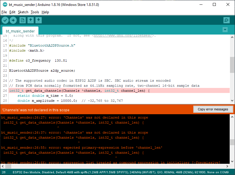 bt_music_sender compile error : Channels · Issue #107 · pschatzmann/ESP32-A2DP · GitHub