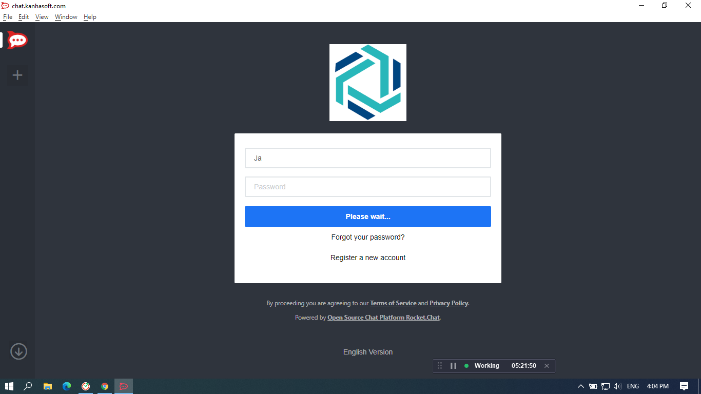 After try to login user hangs forever with "Please wait" message ...
