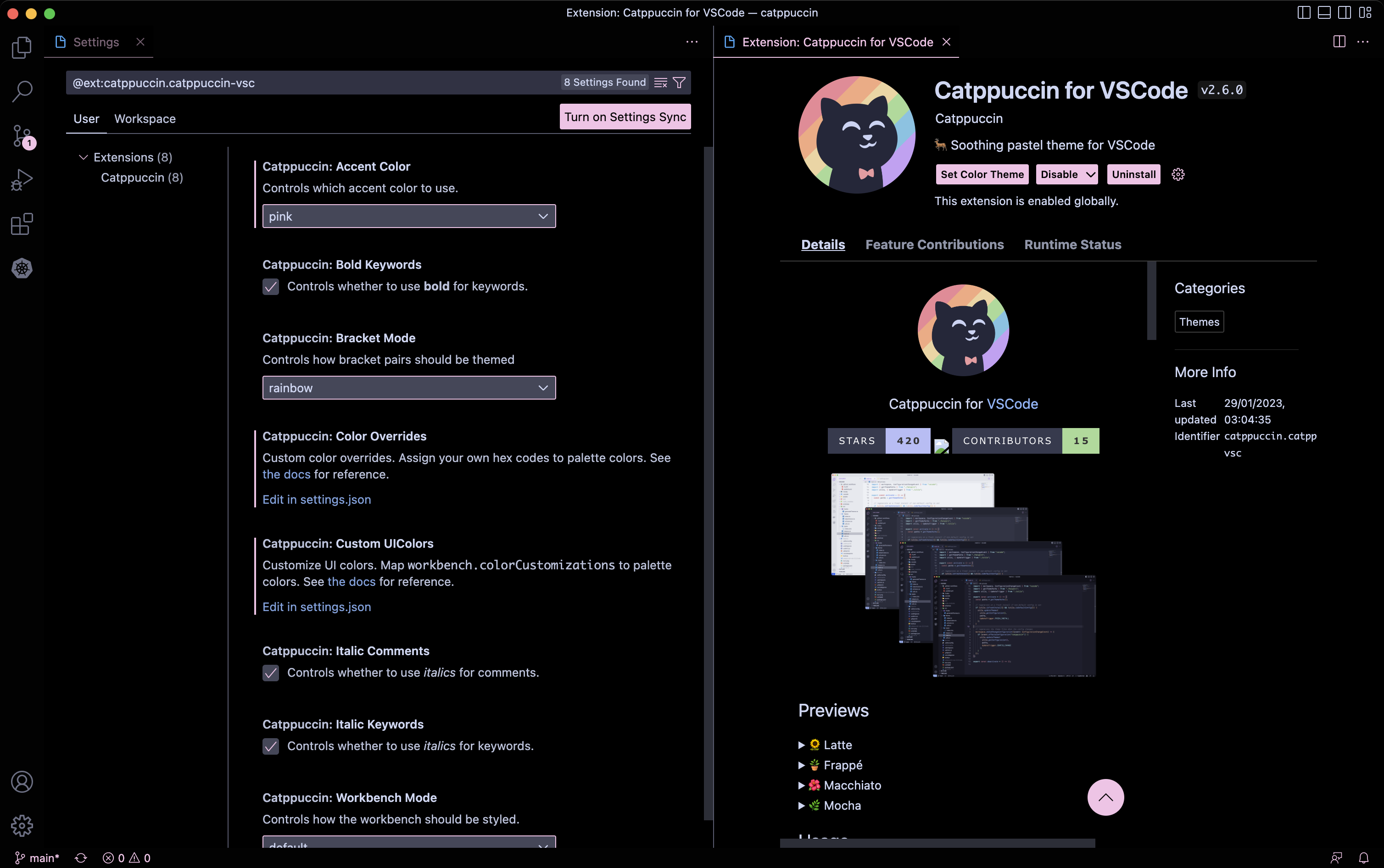 2.6.0 Update breaks accent colors · Issue #89 · catppuccin/vscode · GitHub