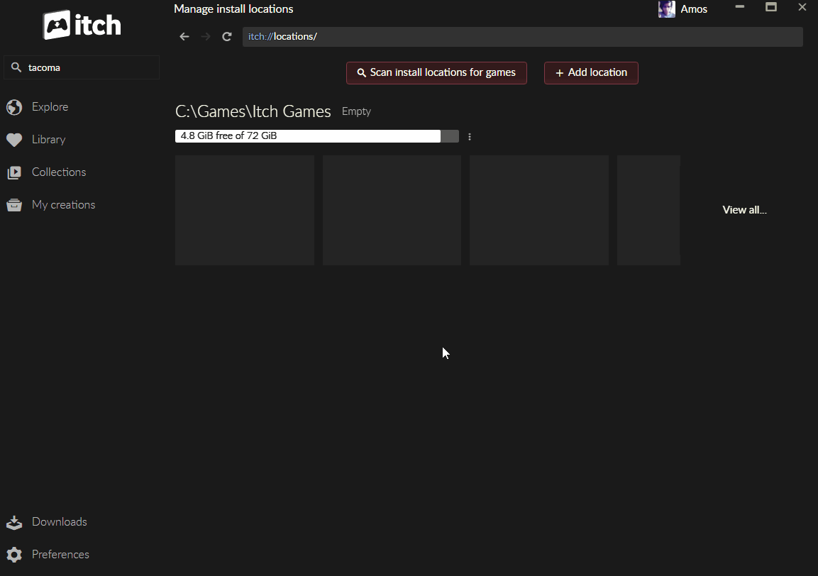 🏁 Feature Request: Download Location Dialogue or Notice · Issue #1560 · itchio/itch · GitHub