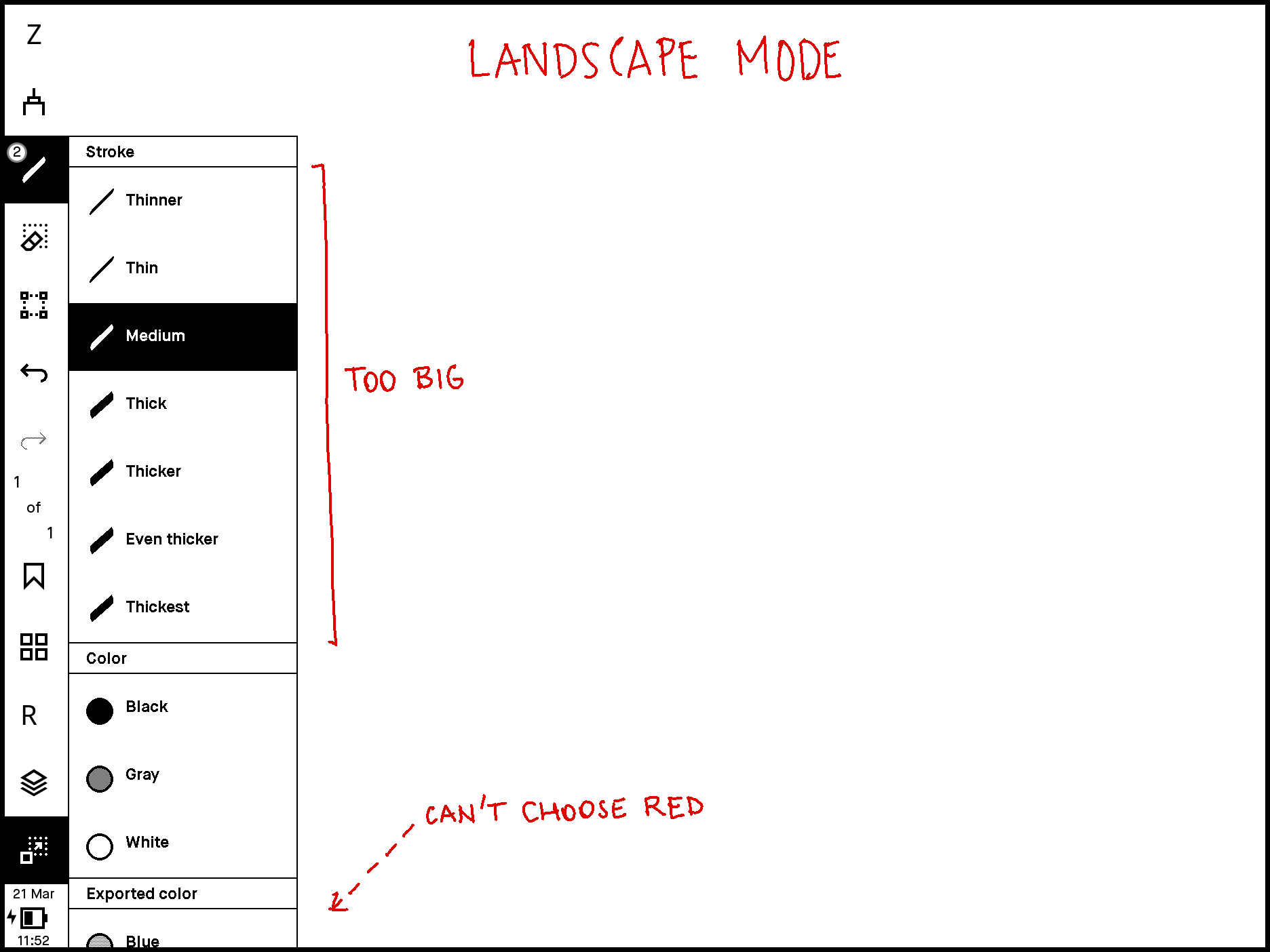 Cannot Access Red Color In Landscape Mode Due To Stroke Thickness cannot-access-red-color-in-landscape-mode-due-to-stroke-thickness