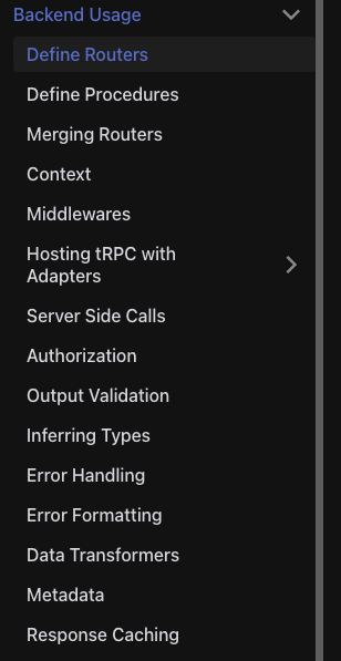 docs: categorise by fundamentals and advanced use cases · Issue #4109 · trpc/trpc · GitHub