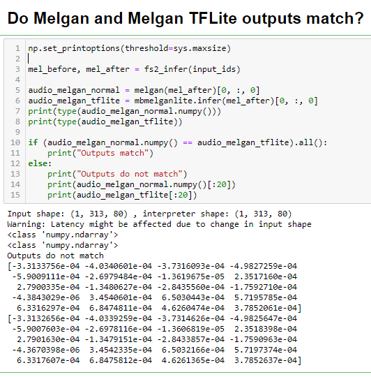 FS2 + MBMelgan Speech sounds much worse when exported to TFLite in Android · Issue #380 ...