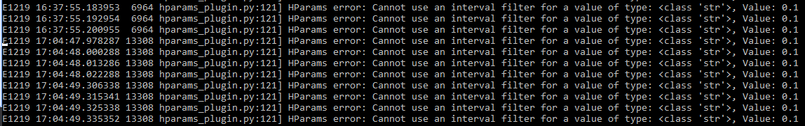 float32 parameters cannot be JSON serialised, looking for a workaround for using hparams ...
