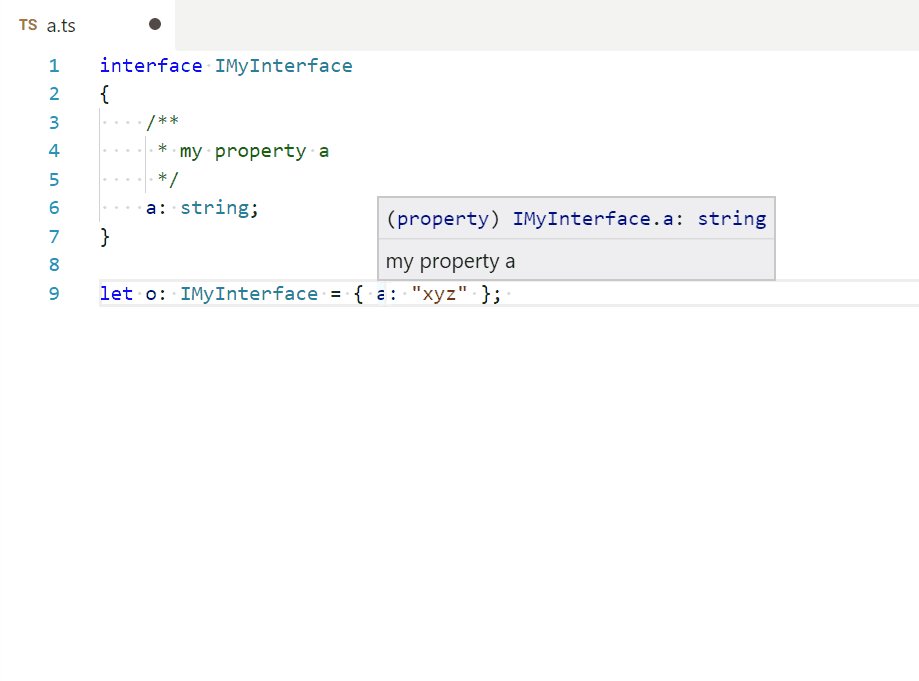 Jsdoc Documentation For Interface Members Does Not Show In Tooltips For Properties On Anonymous
