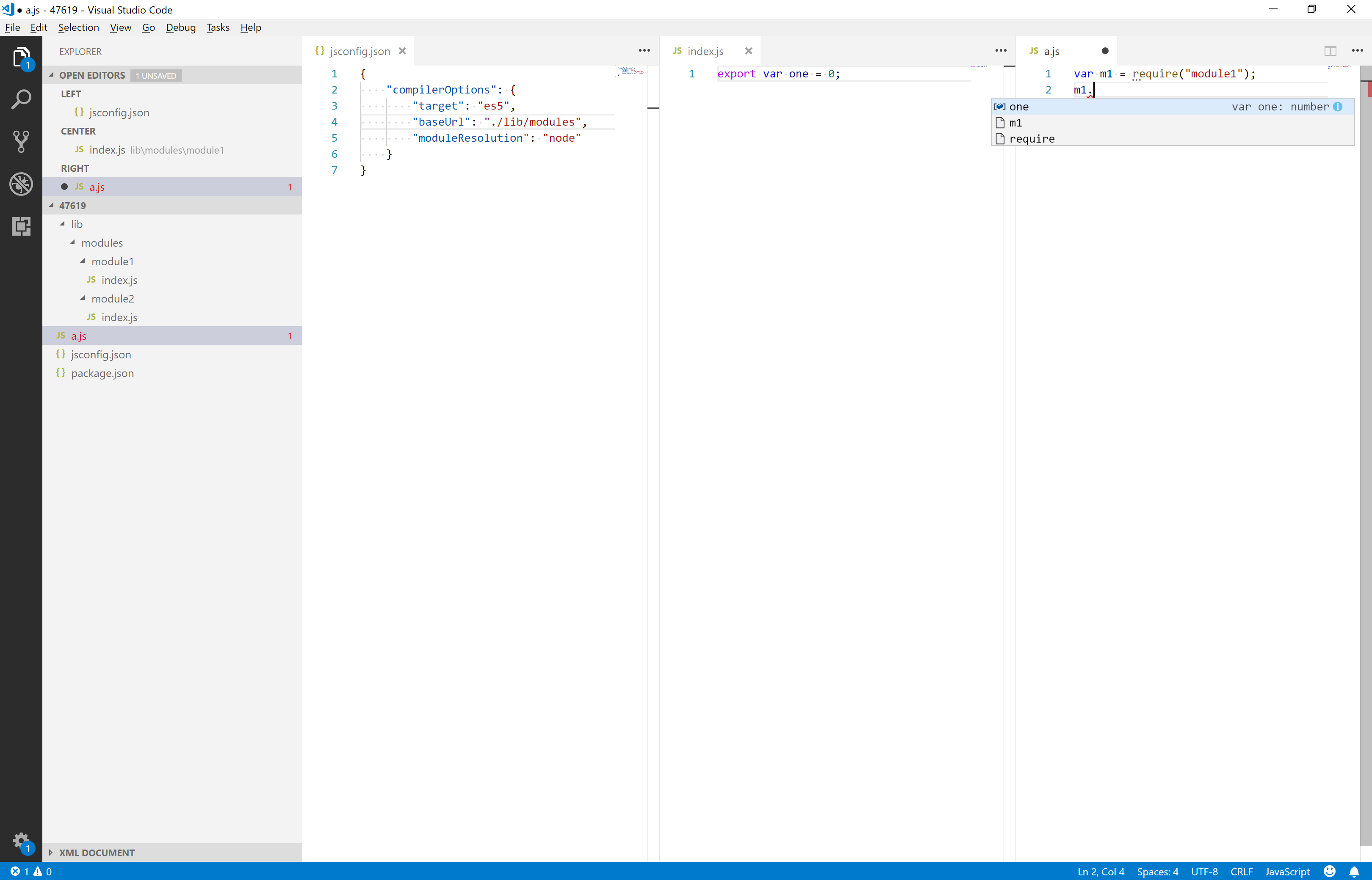 [Suggestion] No suggestions in workspace which ask programmers to convert a CommonJS module into ...