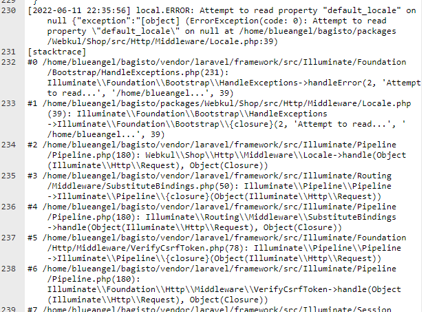 ErrorException Attempt to read property "default_locale" on null · Issue #4842 · bagisto/bagisto ...