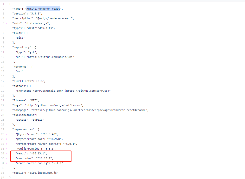 [Bug] @umijs/renderer-react @umijs/renderer-mpa @umijs/runtime 等包 dependencies peerDependencies ...