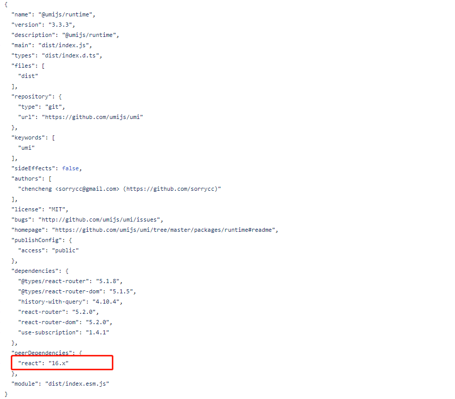 [Bug] @umijs/renderer-react @umijs/renderer-mpa @umijs/runtime 等包 dependencies peerDependencies ...