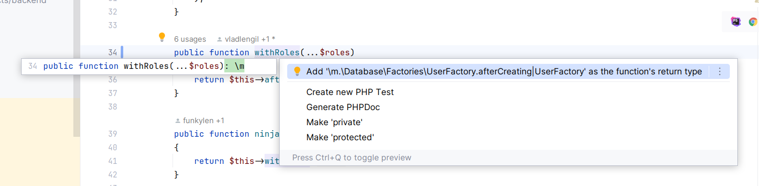 [bug] Hint And Set Wrong Type · Issue 843 · Laravel Idea Plugin · Github