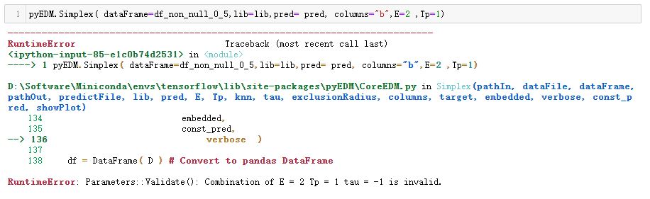 Parameters::Validate(): Combination of E = 2 Tp = 1 tau = -1 is invalid ...