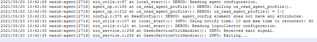 Windows Agent Does Not Show Error Messages In `ossec Log` When Applying Invalid Internal Wazuh