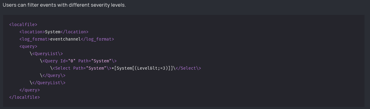 Filtering events from Windows Event Channel with queries documentation improvement · Issue #4986 ...