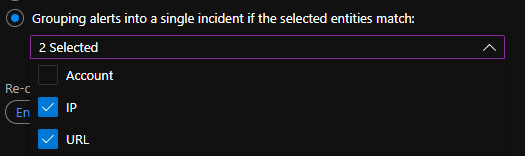 Incident Settings Preview Grouping Alerts Into A Single Incident If The Selected Entities