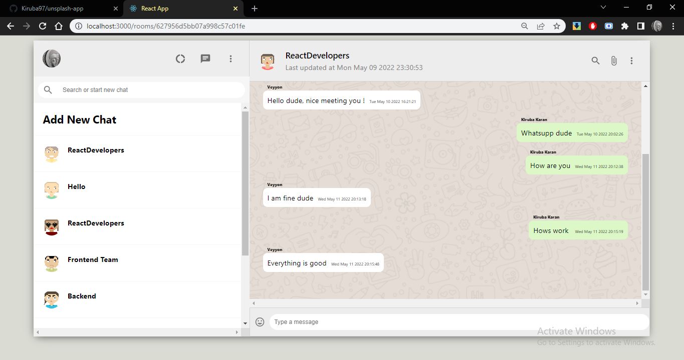 GitHub - kirubadeveloper/mern-whatsapp-project: Whatsapp clone (web) using React, Node Js ...