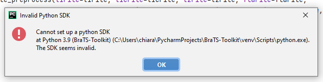 Preprocessing and segmentation via Pycharm · Issue #8 · neuronflow/BraTS-Toolkit · GitHub