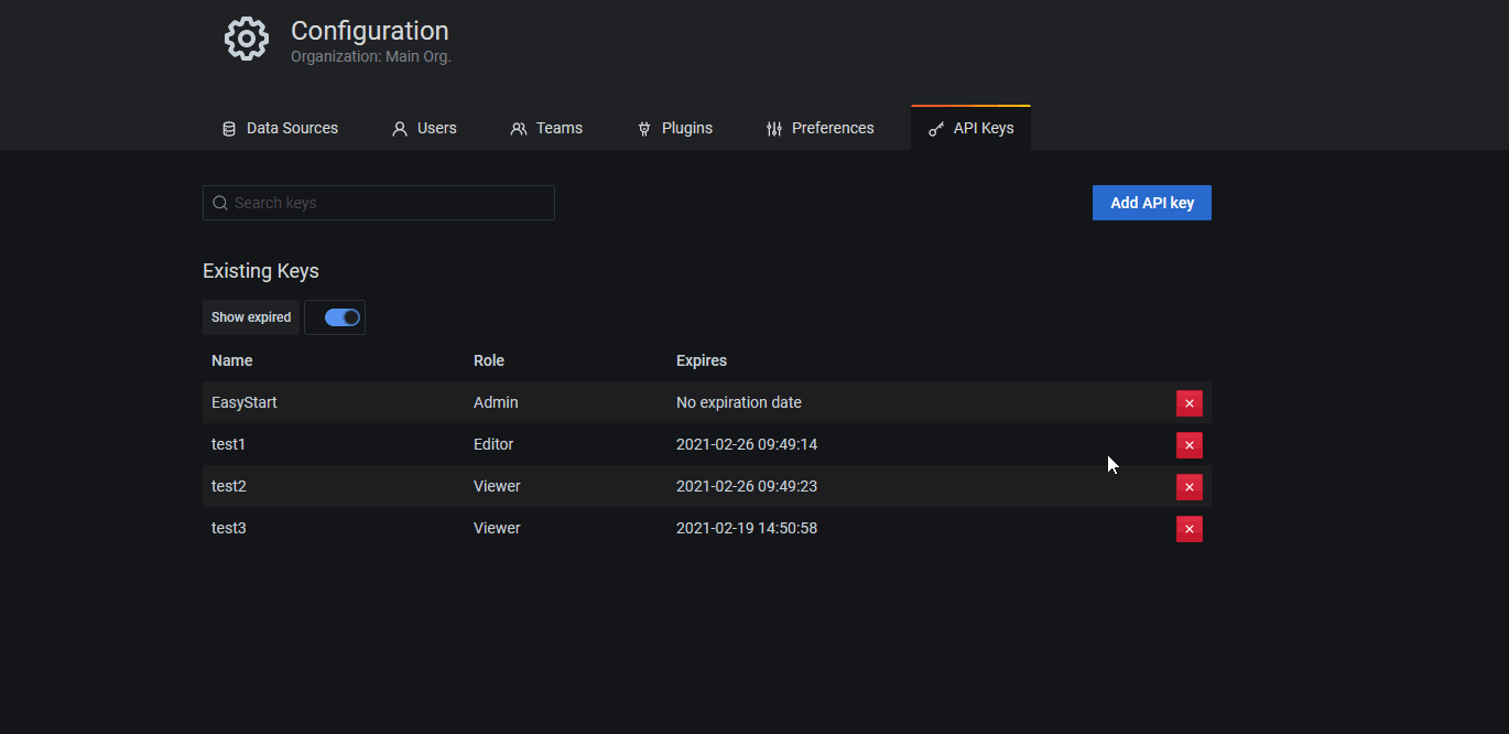 When deleting expired API keys, non deleted keys are also removed from ...