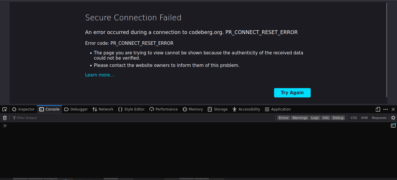 unable to access codeberg [solved: IPv6] · Issue #1610 · arkenfox/user.js · GitHub