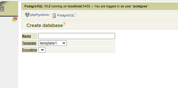 Create button is missing in database creation form in phpmyadmin · Issue #136 · phppgadmin ...