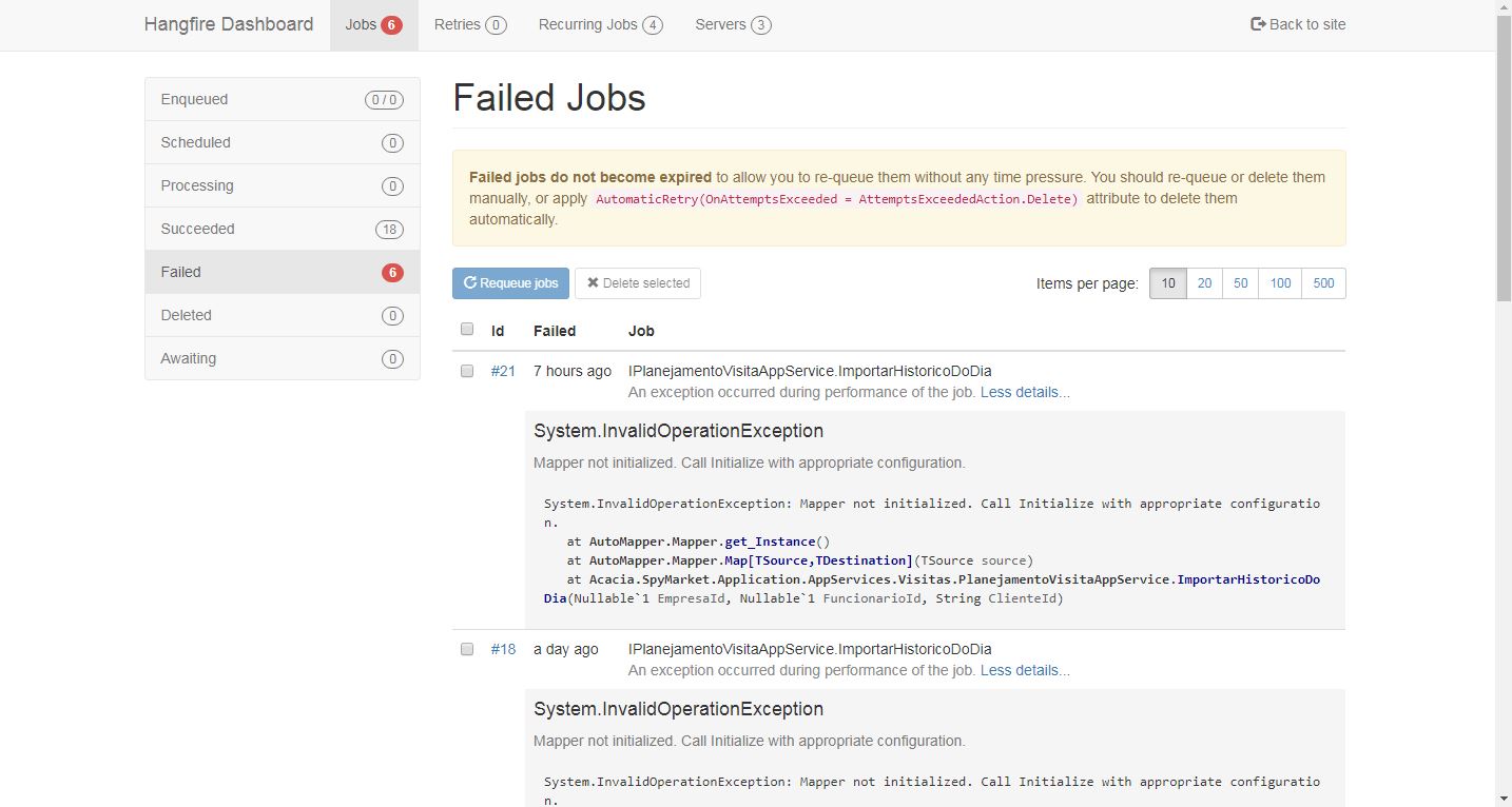 Hangfire Error Mapper Not Initilialized · Issue 1157 · Hangfireio Hangfire · Github