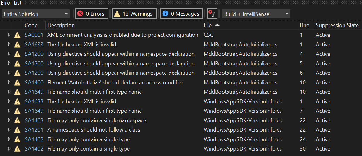 Problems With Windowsappsdk · Issue 3441 · Dotnetanalyzers Stylecopanalyzers · Github
