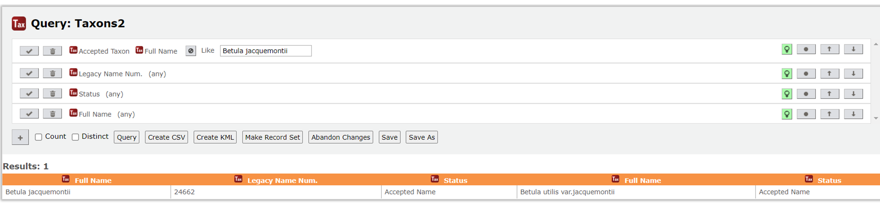 Specify 7 search seems to be getting "parent" and "child" Felds the ...