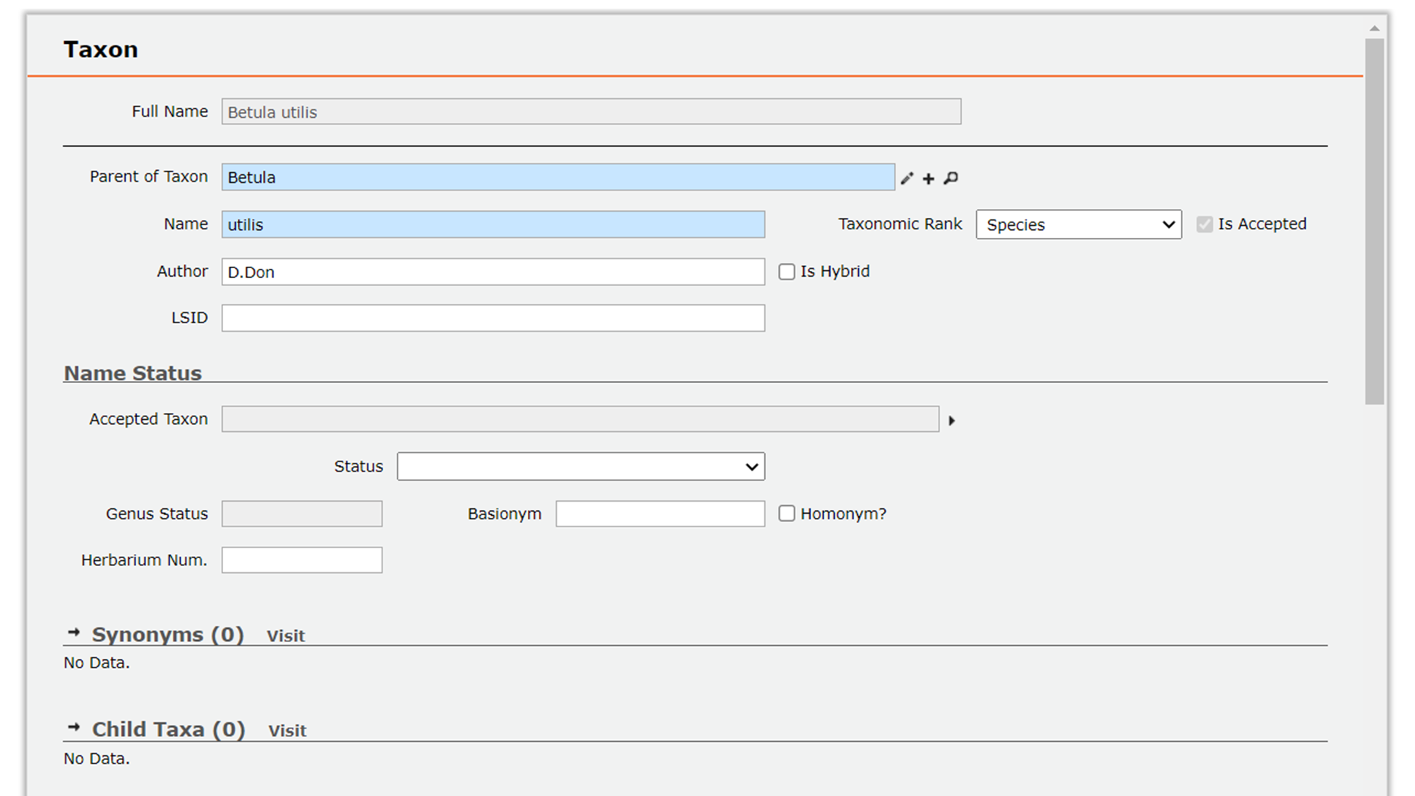 Specify 7 search seems to be getting "parent" and "child" Felds the ...