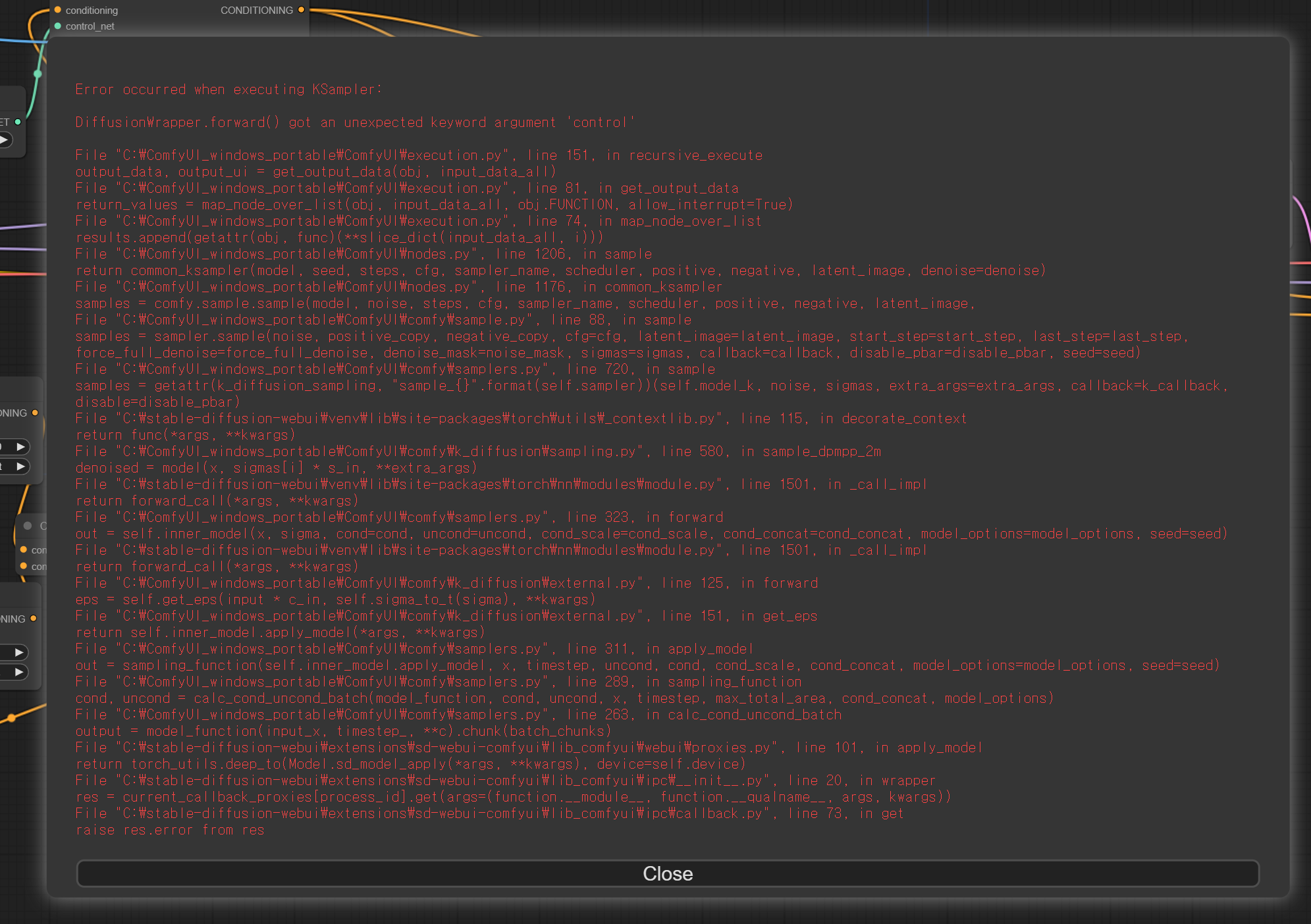 Using the Controlnet node in comfyui, an error occurs. · Issue #129 · ModelSurge/sd-webui ...