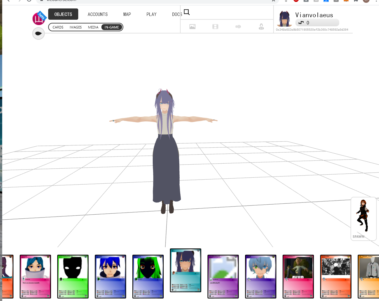 FE: IN-GAME section of minting frontend showing incorrect object · Issue #1195 · webaverse/app ...