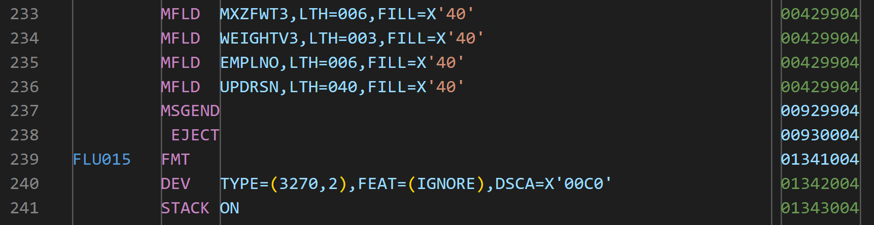 HLASM Syntax Highlighting in Sequence Field · Issue #192 · IBM ...