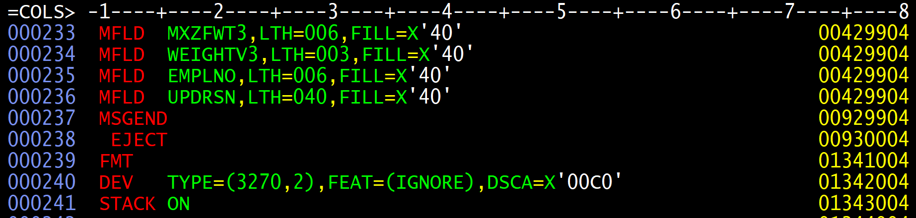 HLASM Syntax Highlighting in Sequence Field · Issue #192 · IBM ...