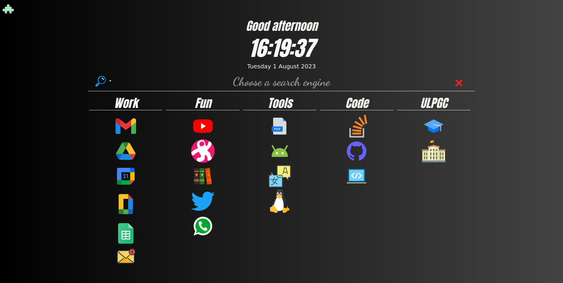 GitHub - jorgeloopzz/Startpage: 🌐 Init tab when you open your browser.