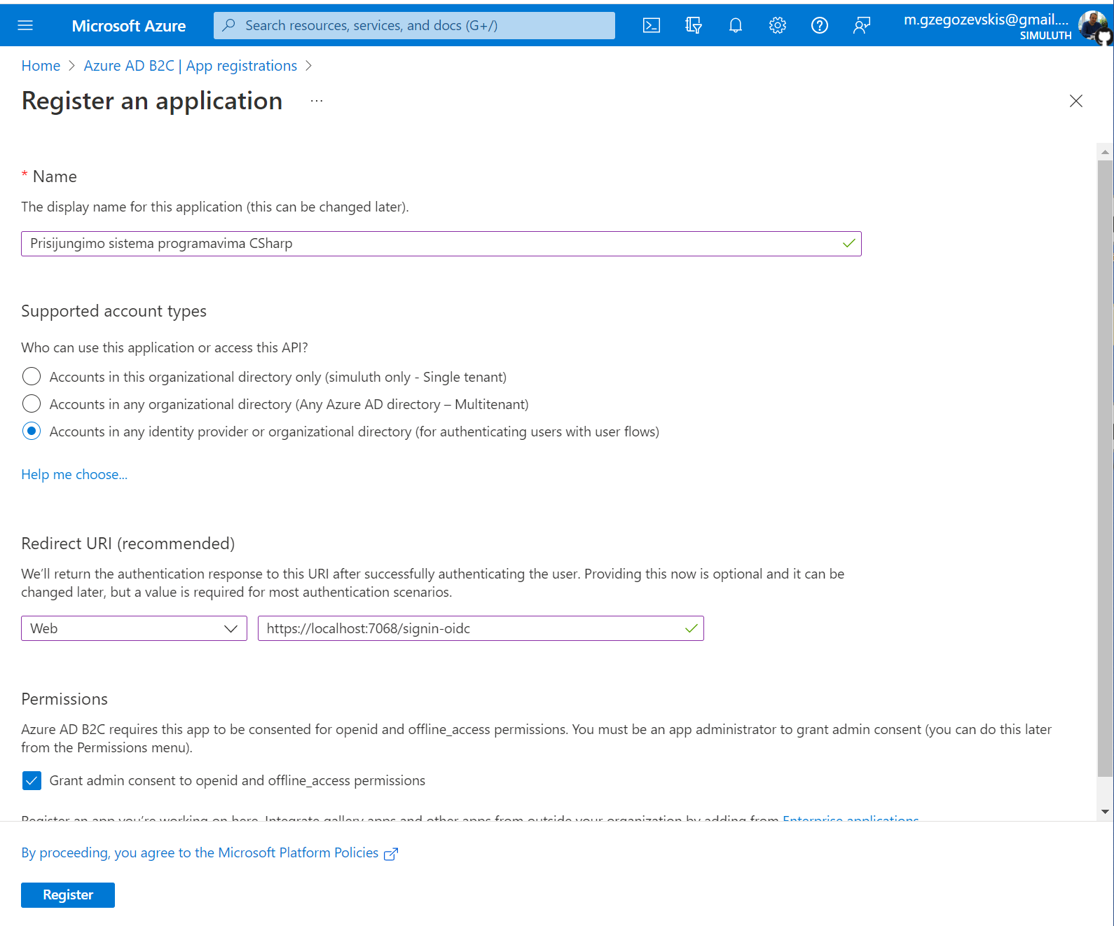 GitHub - eif-courses/azureCloudB2C: Azure cloud autorizacijos sistemos B2C konfigūravimas
