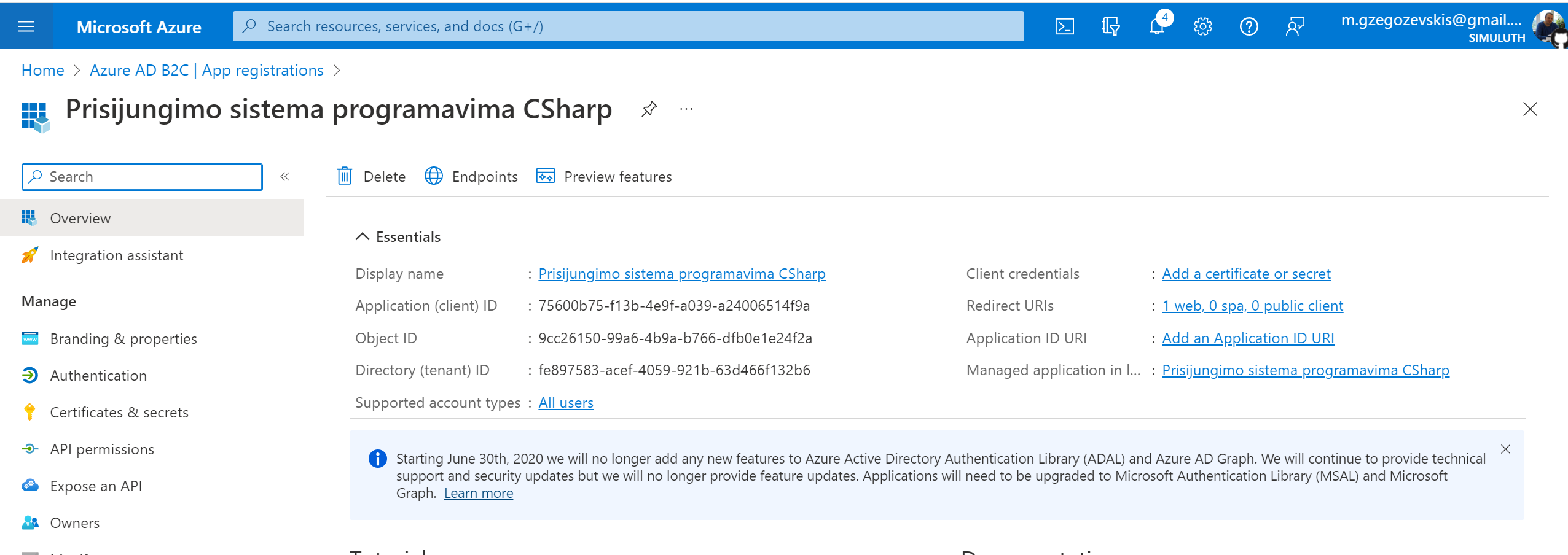 GitHub - eif-courses/azureCloudB2C: Azure cloud autorizacijos sistemos B2C konfigūravimas