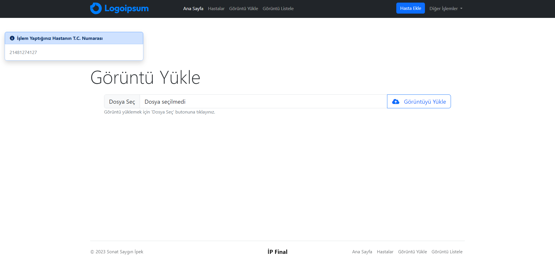 GitHub - sonatipek/hospital-system: A patient registration and image upload application where ...
