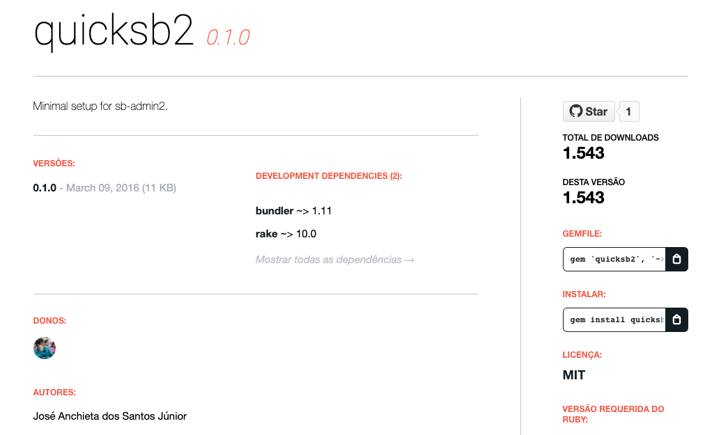 Project: quicksb2 - The Ruby Toolbox