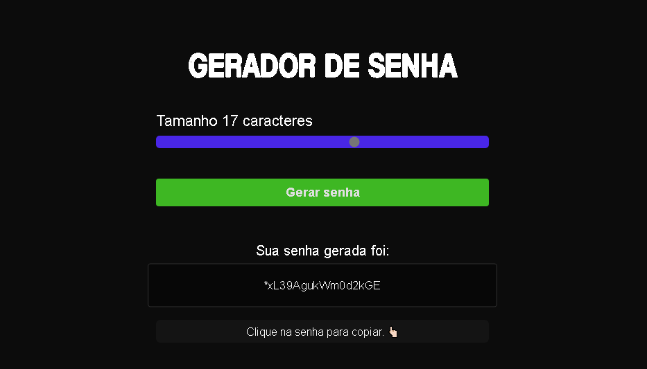 Github Ewerton1910geradordesenha Gerador De Senha Utilizando Html Css E Javascript